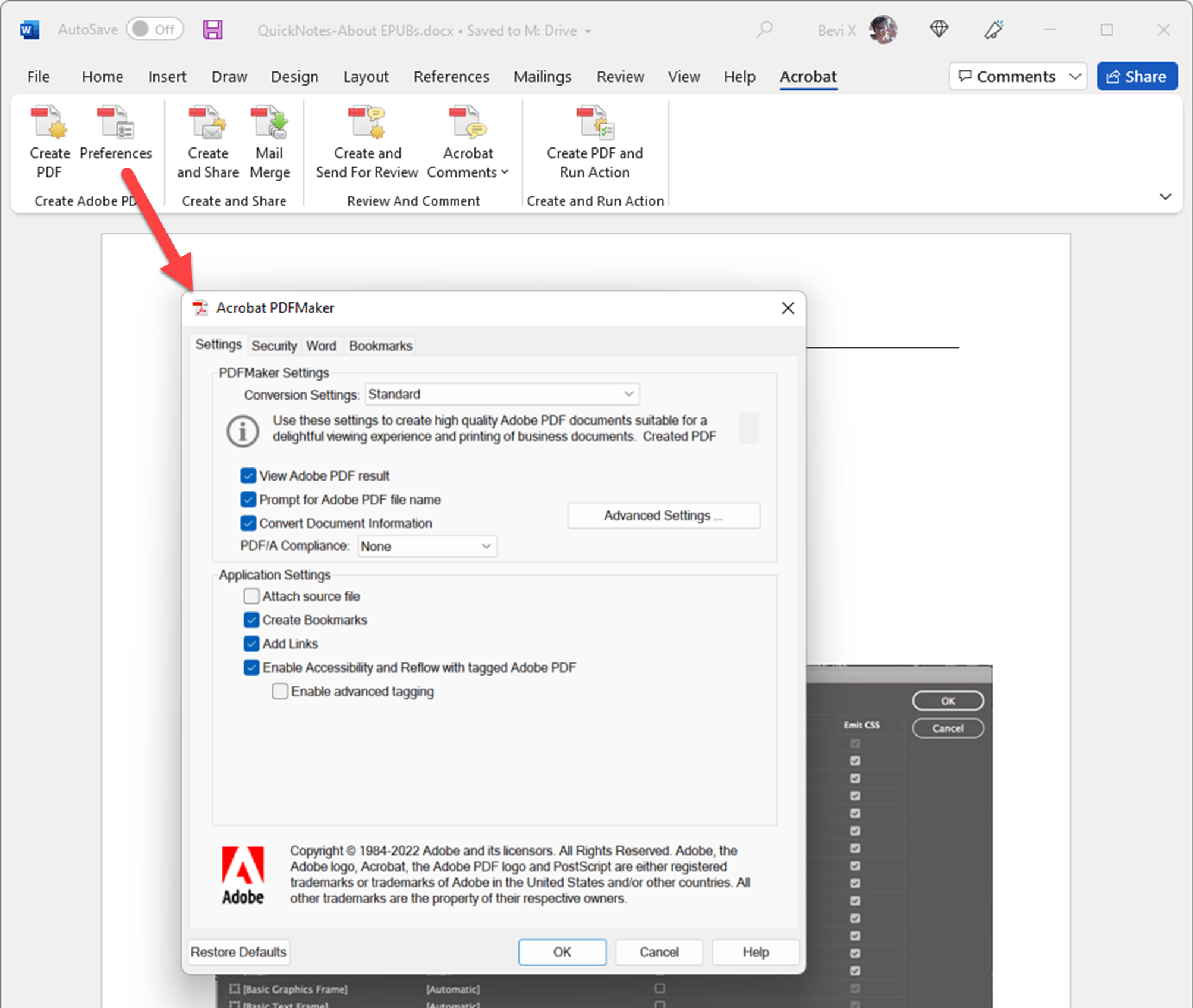 Export PDFs From MS Word Office 